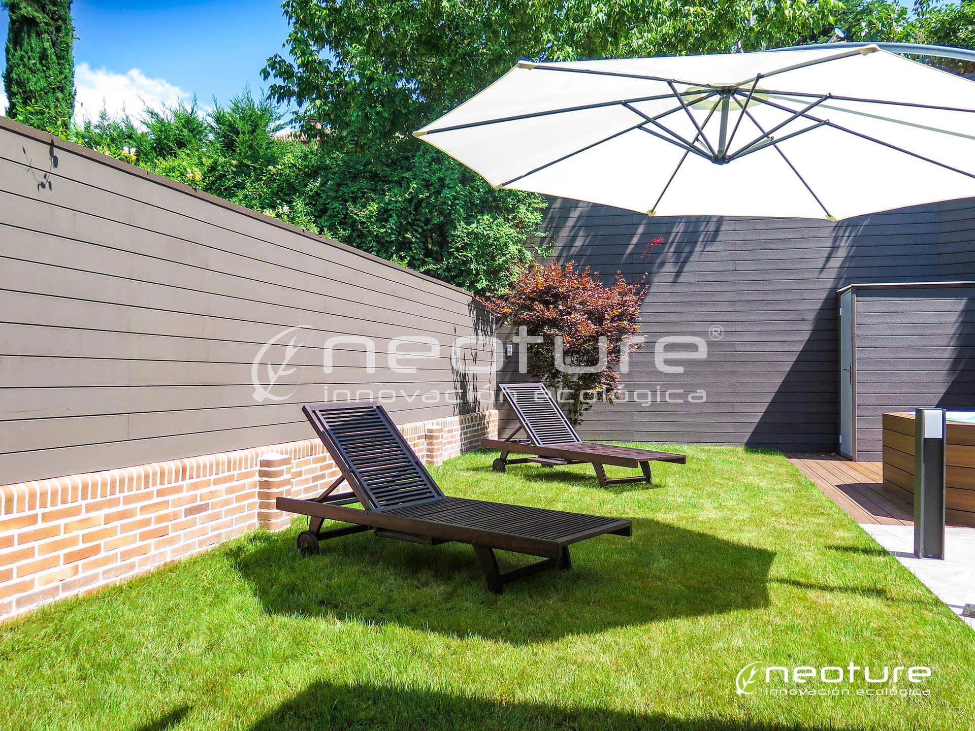 Tipos de Vallas para jardín en madera tecnológica - Neoture, Madera ...